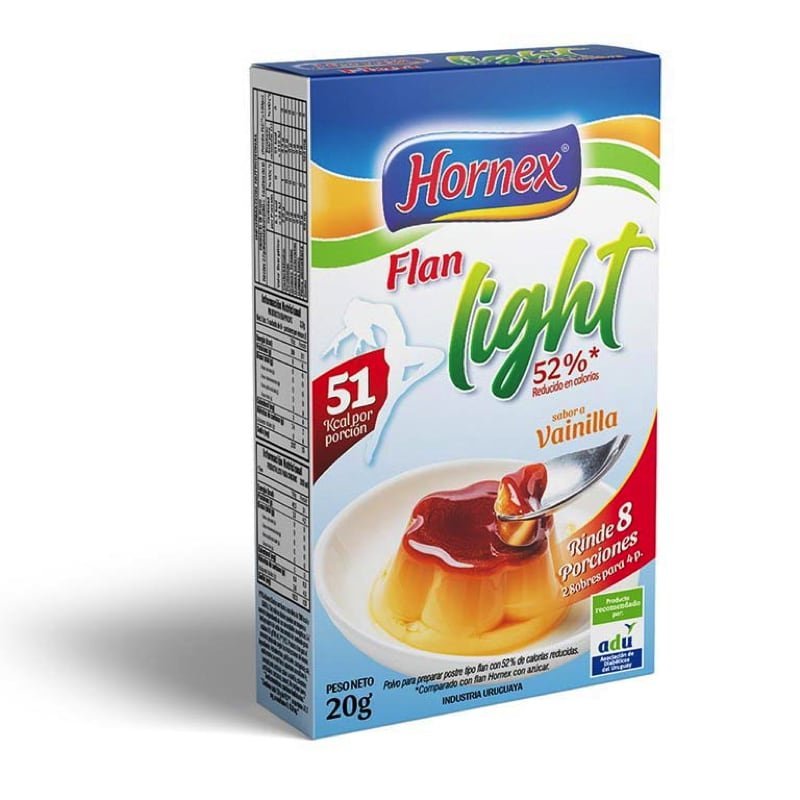 FLAN LIGHT VAINILLA 8 PORCIONES HORNEX - Molino a Granel